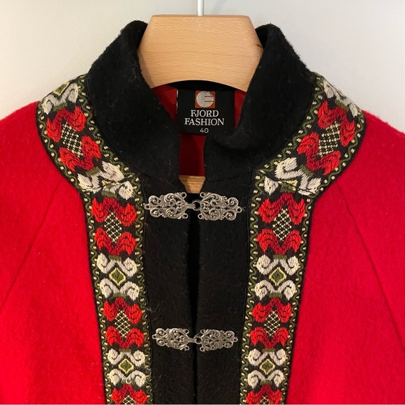 Jackets & Coats | Vintage Fjord Fashion Red Nordic Cape | Poshmark